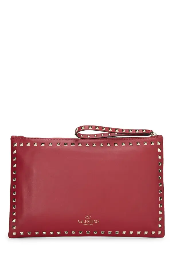 Valentino Garavani Leather Rockstud Spike Clutch