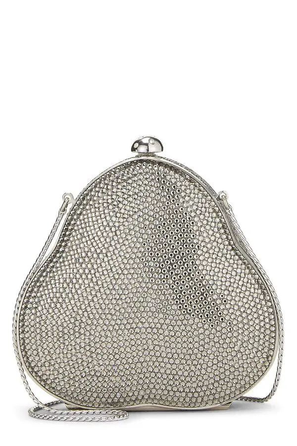 Judith Leiber Crystal Embellished Minaudière - Silver