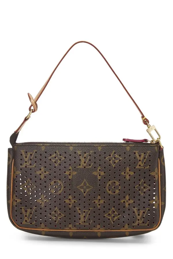 LOUIS VUITTON Monogram Perforated Pochette Accessoires - Pink