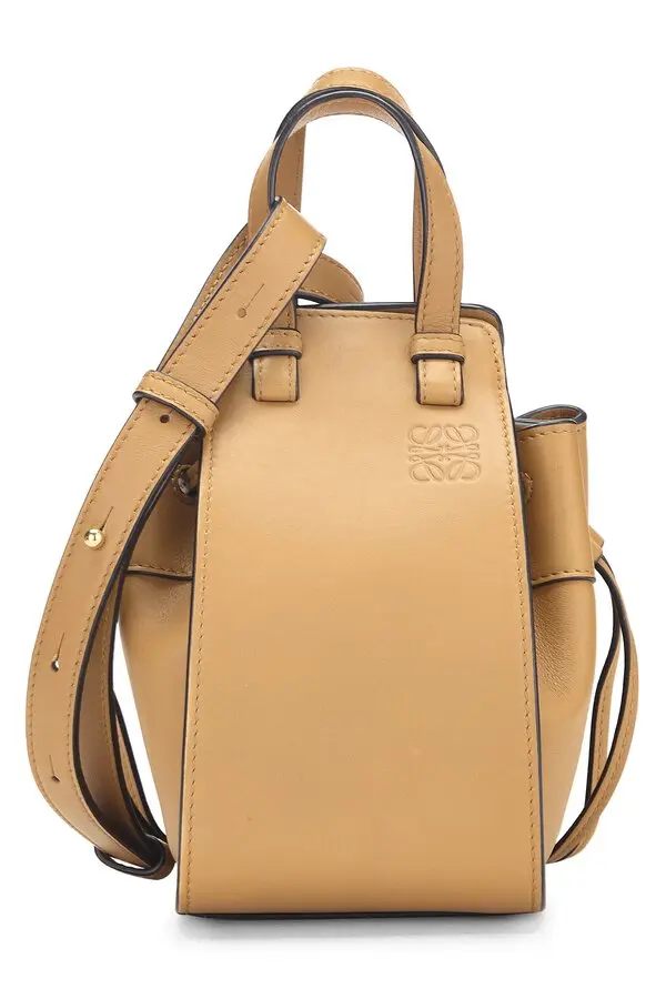 Loewe Calfskin Hammock Drawstring Bag - Brown