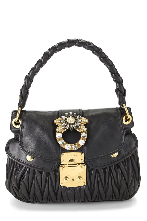 Miu Miu Calfskin Hobo With Buckle And Strap