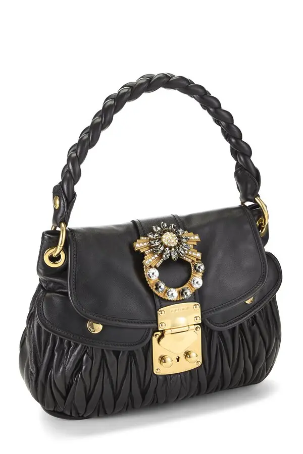 Miu Miu Calfskin Hobo With Buckle And Strap