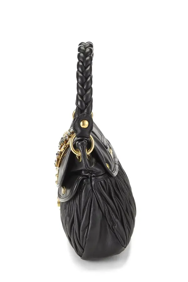 Miu Miu Calfskin Hobo With Buckle And Strap