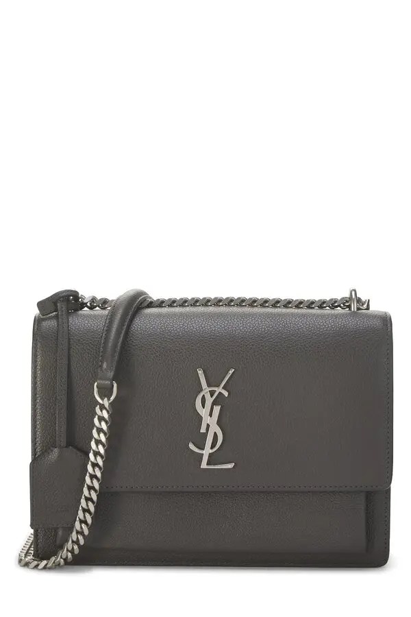 Saint Laurent Calfskin Leather Sunset Bag - Grey