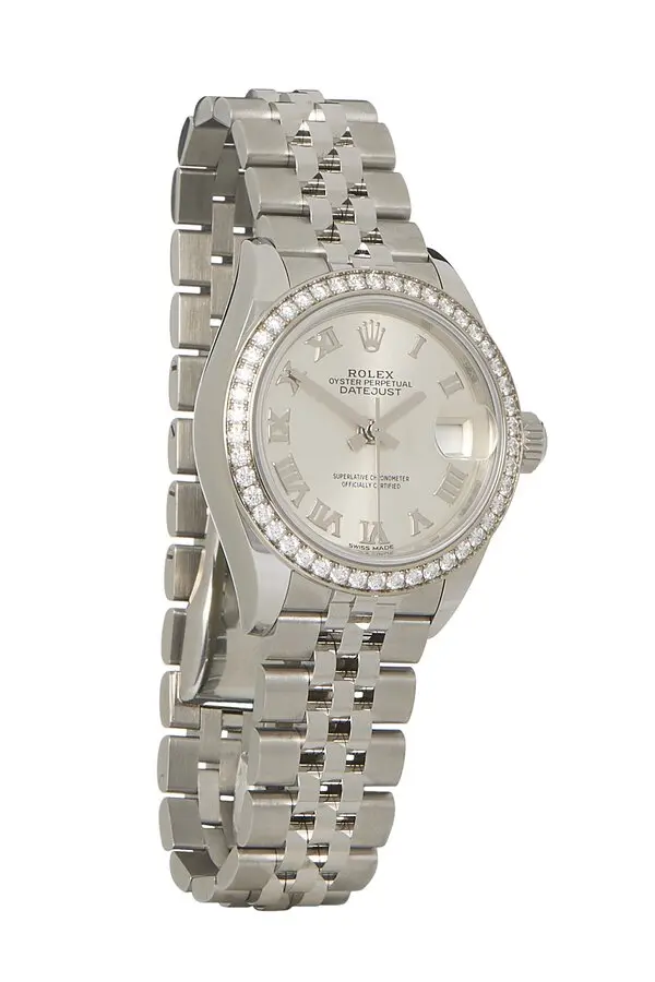 Rolex 18k Gold And Stainless Steel Diamond Datejust 28mm - White