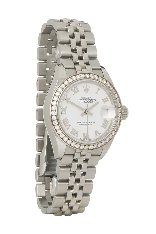 Rolex 18k Gold And Stainless Steel Diamond Datejust 28mm - White