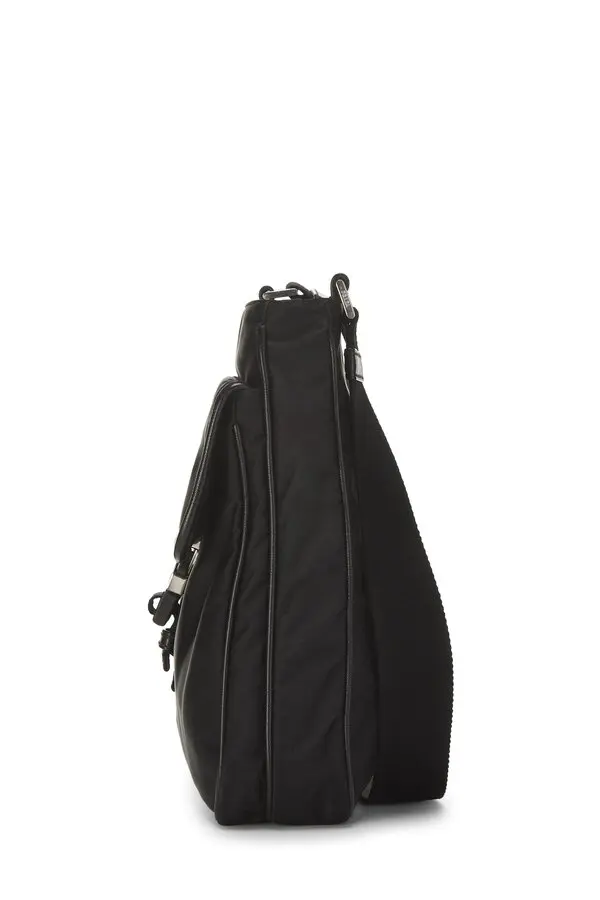Prada Nylon Buckle Flap Messenger - Black