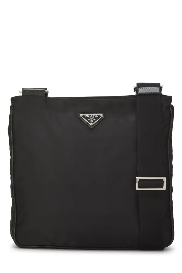 Prada Nylon Buckle Flap Messenger - Black