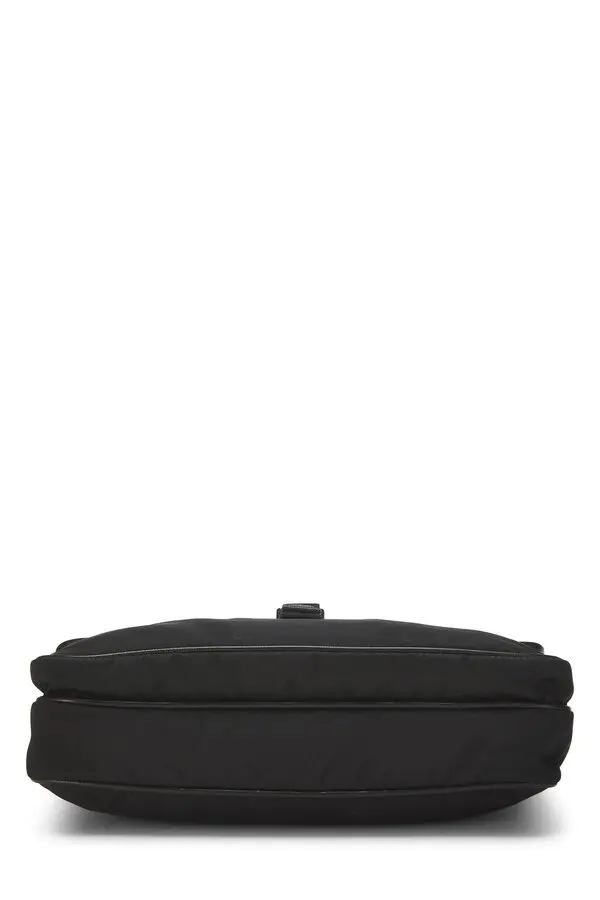 Prada Nylon Buckle Flap Messenger - Black