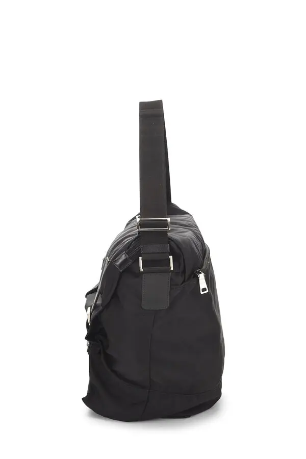 Prada Nylon Double Buckle Flap Messenger Bag