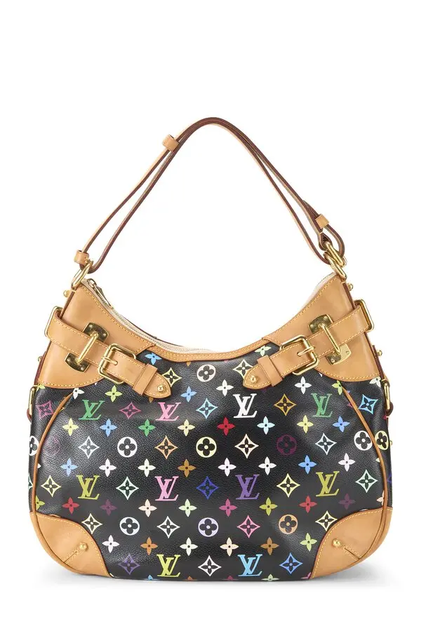 LOUIS VUITTON Takashi Murakami Monogram Multicolore Greta Hobo - Black