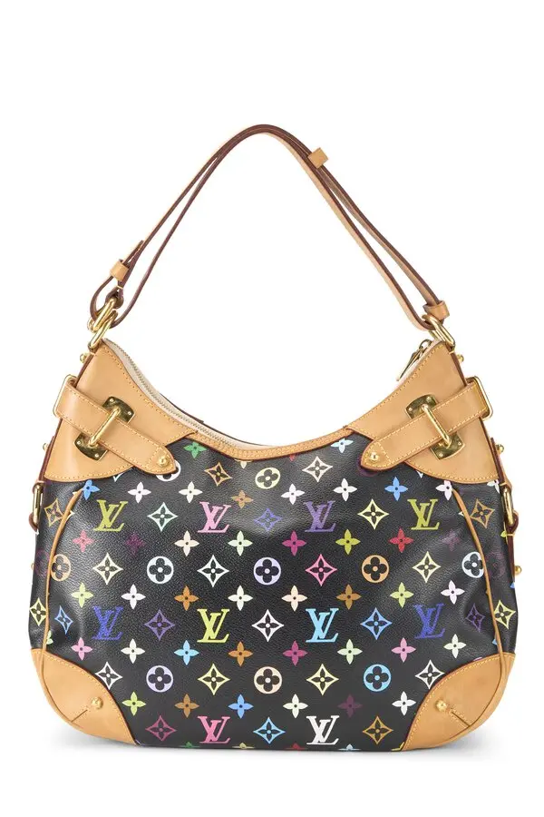 LOUIS VUITTON Takashi Murakami Monogram Multicolore Greta Hobo - Black
