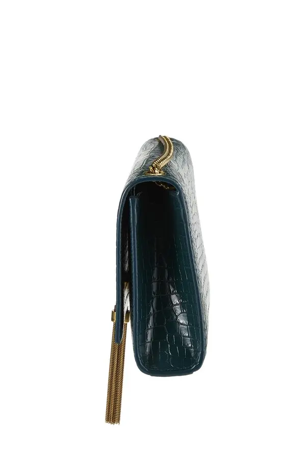 Saint Laurent Embossed Kate Tassel - Green