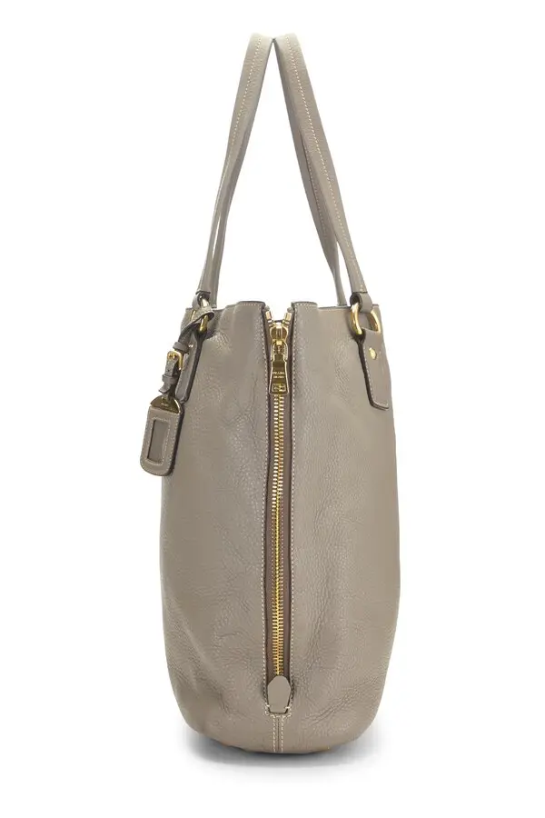 Prada Vitello Daino Tote - Grey
