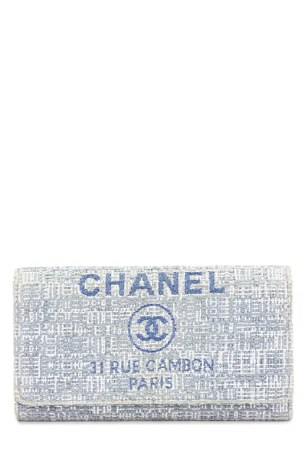 Chanel Tweed Deauville Wallet - Blue