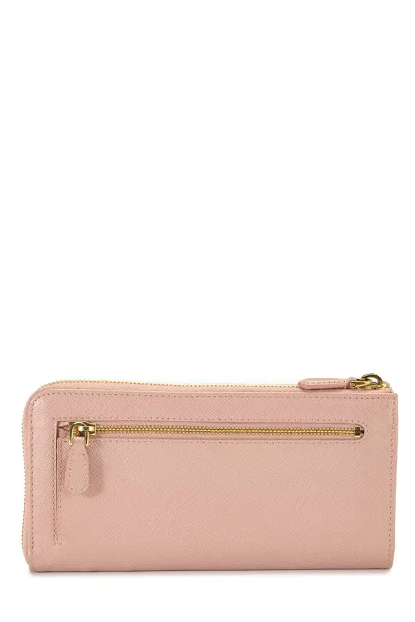 Prada Saffiano Bow Zip Around Wallet