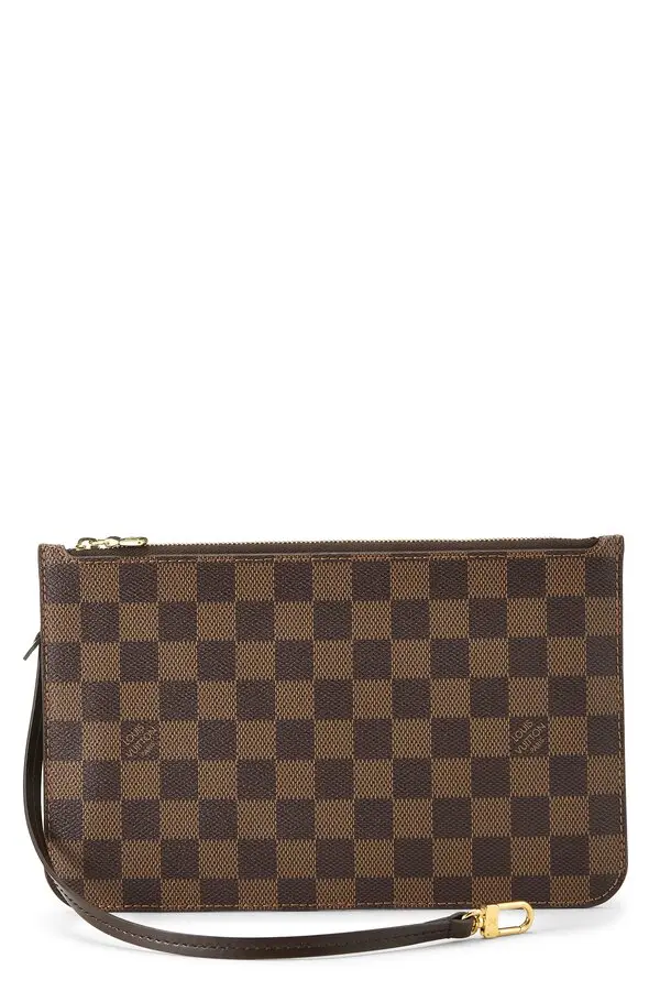 LOUIS VUITTON Damier Ebene Neverfull Pouch - Brown