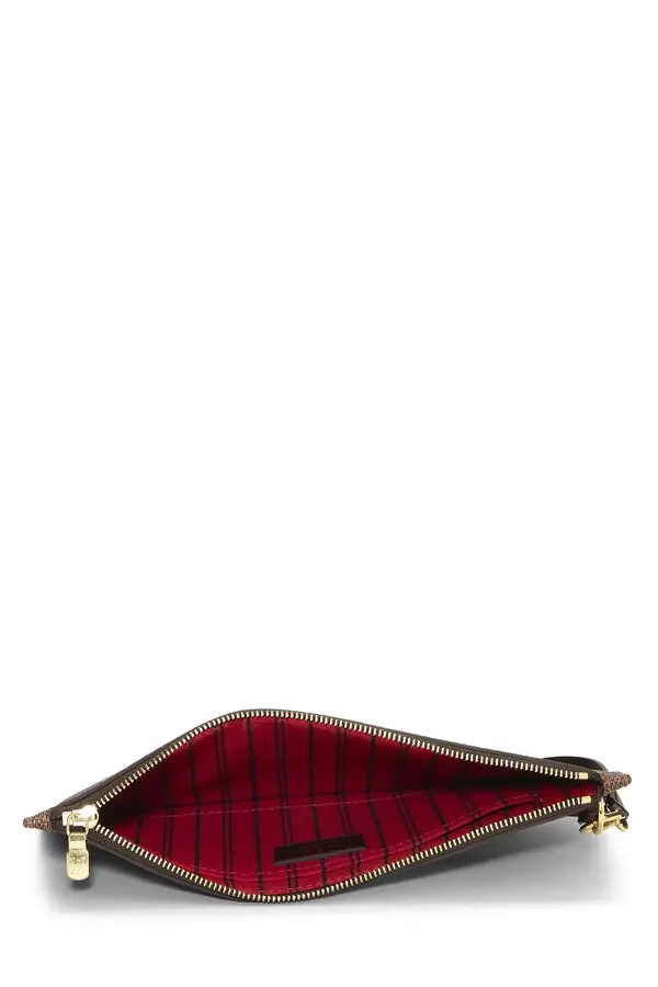 LOUIS VUITTON Damier Ebene Neverfull Pouch - Brown