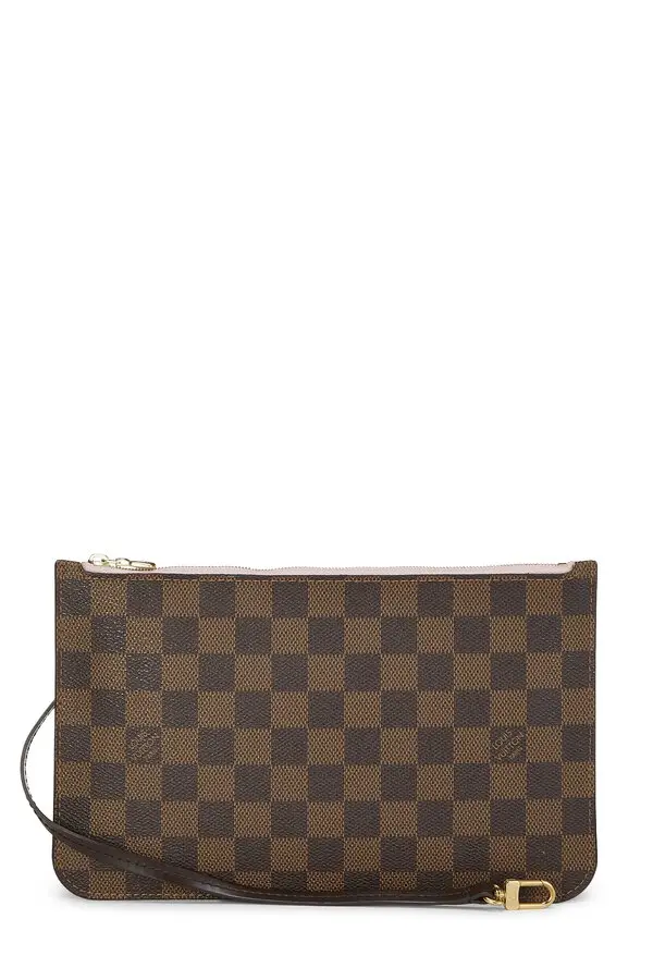 LOUIS VUITTON Damier Ebene Neverfull Pouch - Brown