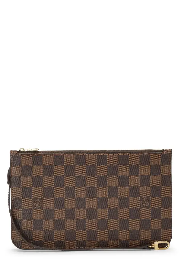 LOUIS VUITTON Damier Ebene Neverfull Pouch - Brown