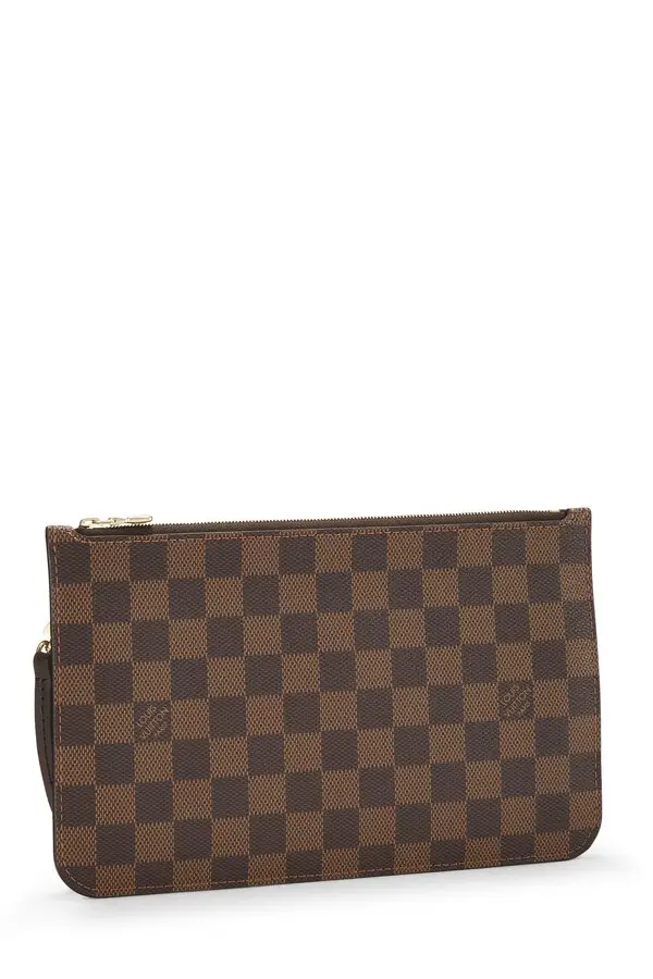 LOUIS VUITTON Damier Ebene Neverfull Pouch - Brown