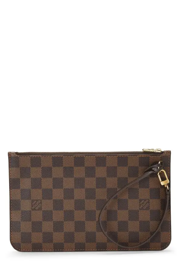 LOUIS VUITTON Damier Ebene Neverfull Pouch - Brown