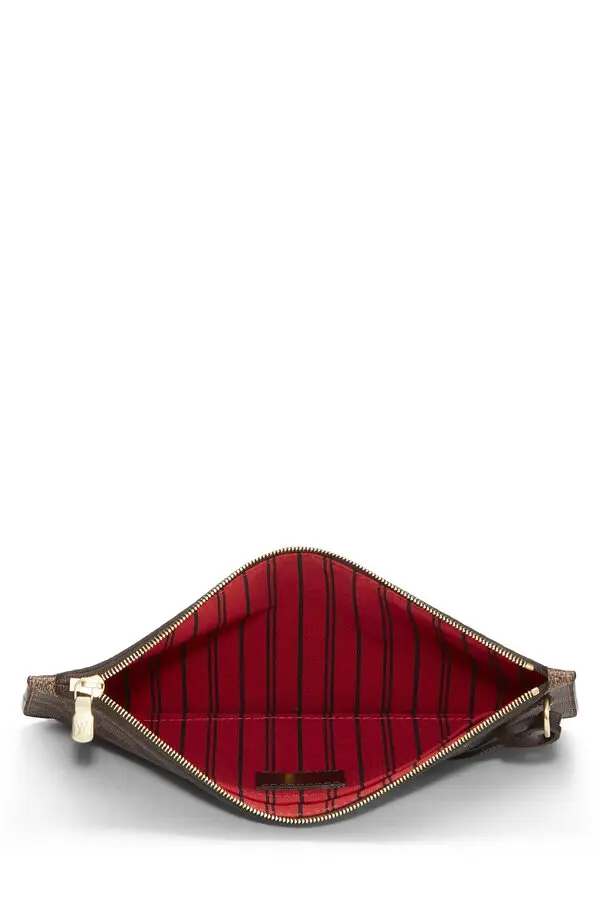 LOUIS VUITTON Damier Ebene Neverfull Pouch - Brown