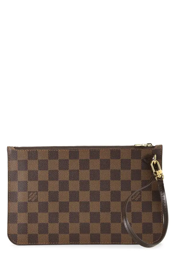 LOUIS VUITTON Damier Ebene Neverfull Pouch - Brown