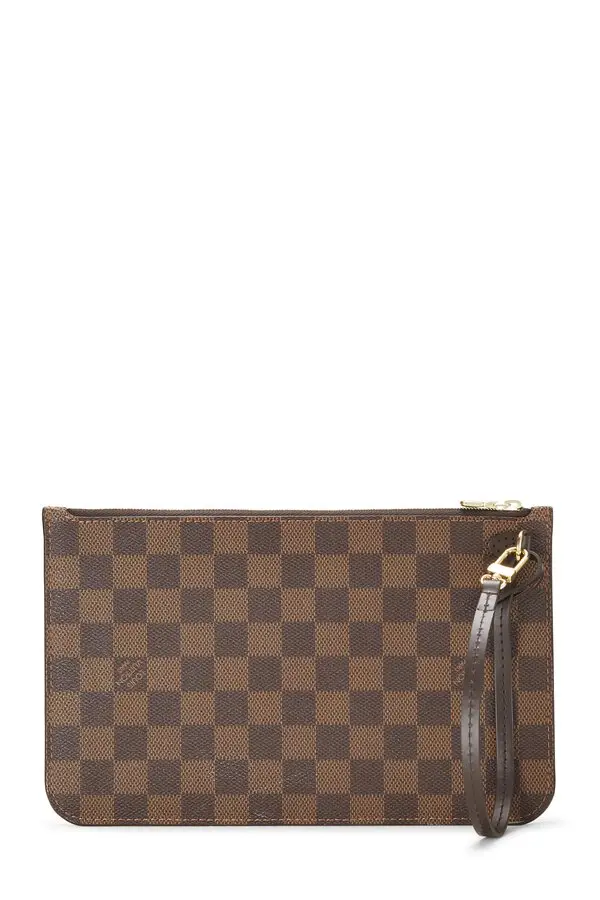 LOUIS VUITTON Damier Ebene Neverfull Pouch - Brown