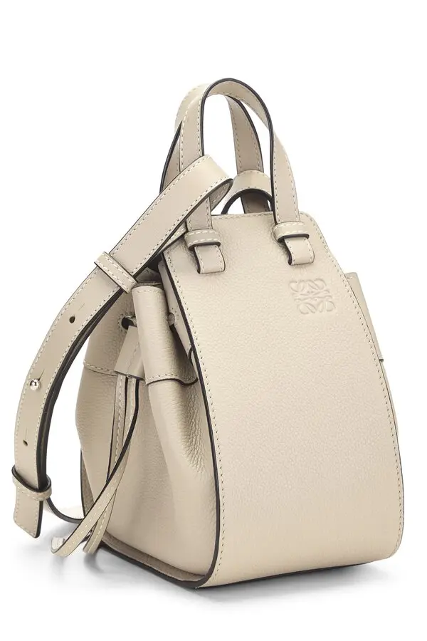 Loewe Calfskin Hammock Drawstring Bag - Grey