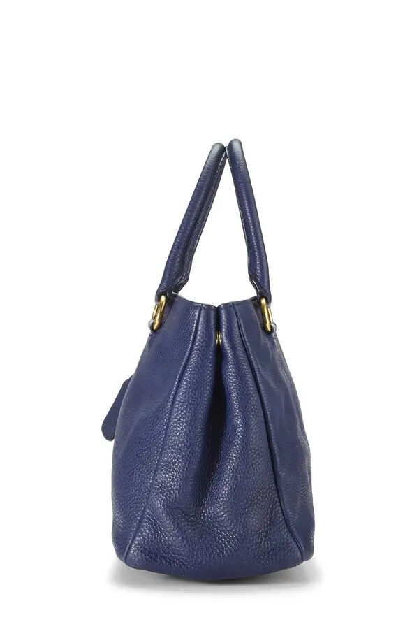 Prada Vitello Daino Convertible Tote - Blue