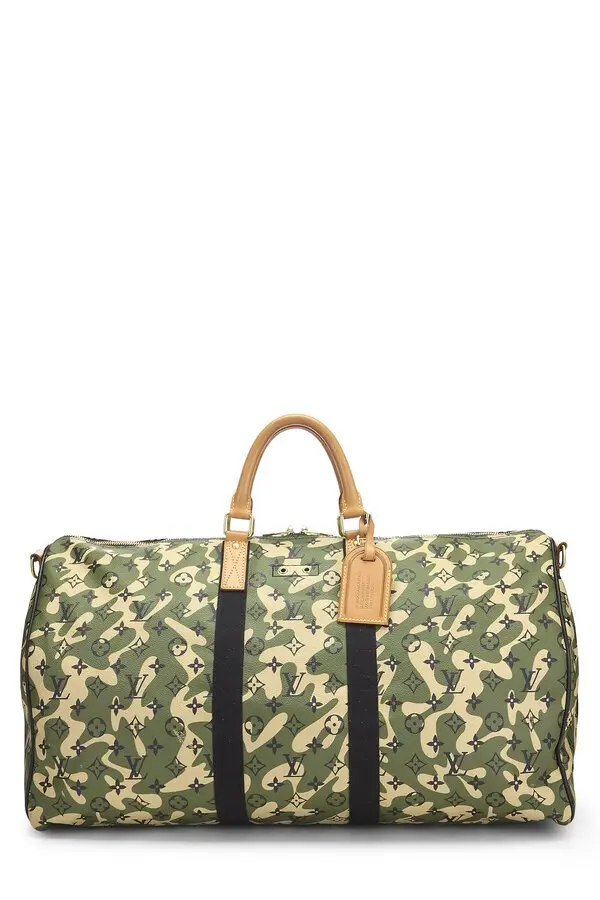 LOUIS VUITTON Takashi Murakami Monogramouflage Keepall Bandouliere 55 - Green