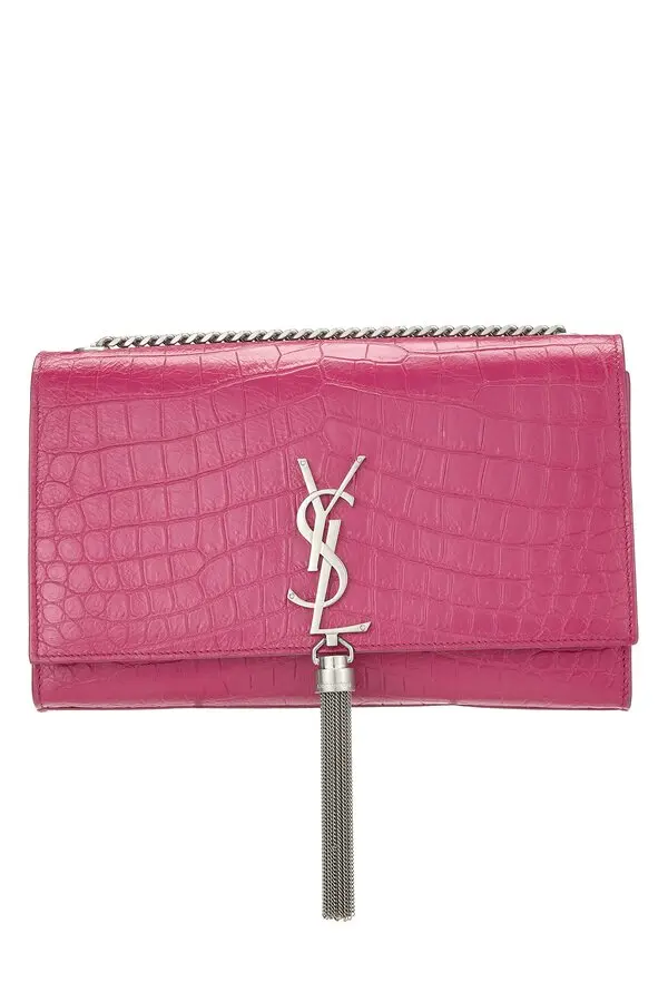 Saint Laurent Embossed Kate Tassel Bag - Pink