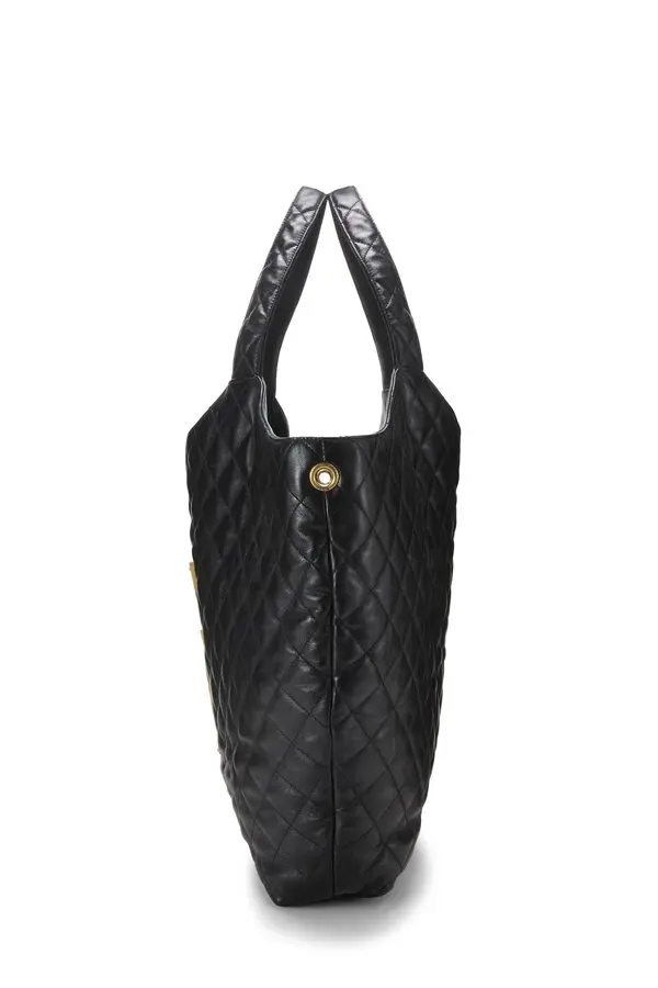 Saint Laurent Lambskin Icare Shopping Tote - Black