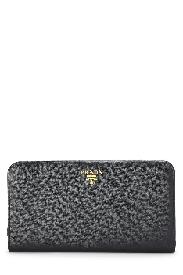 Prada Saffiano Zippy Organizer - Black