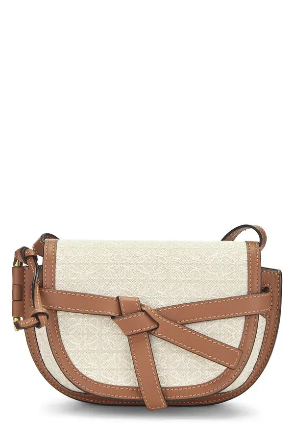 Loewe Logo Jacquard Canvas Gate Dual Bag - Brown
