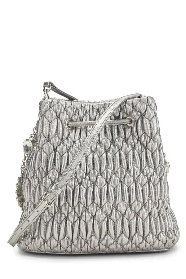 Miu Miu Nappa Crystal Drawstring Bucket Bag
