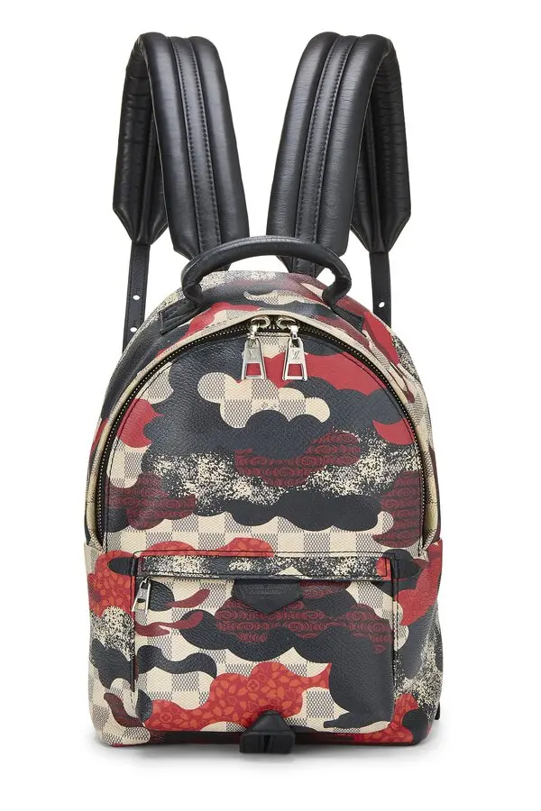 LOUIS VUITTON Damier Azur Palm Springs Backpack - Red