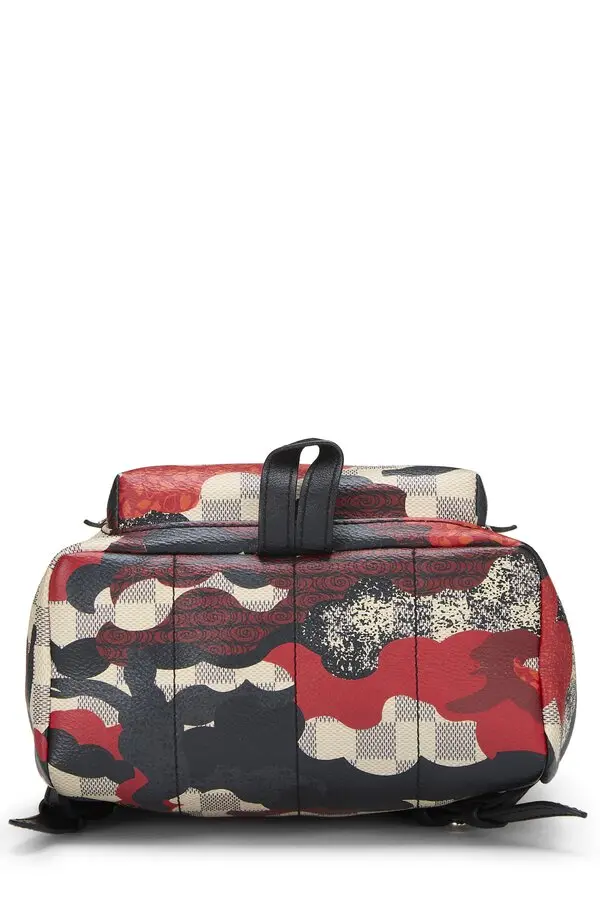 LOUIS VUITTON Damier Azur Palm Springs Backpack - Red