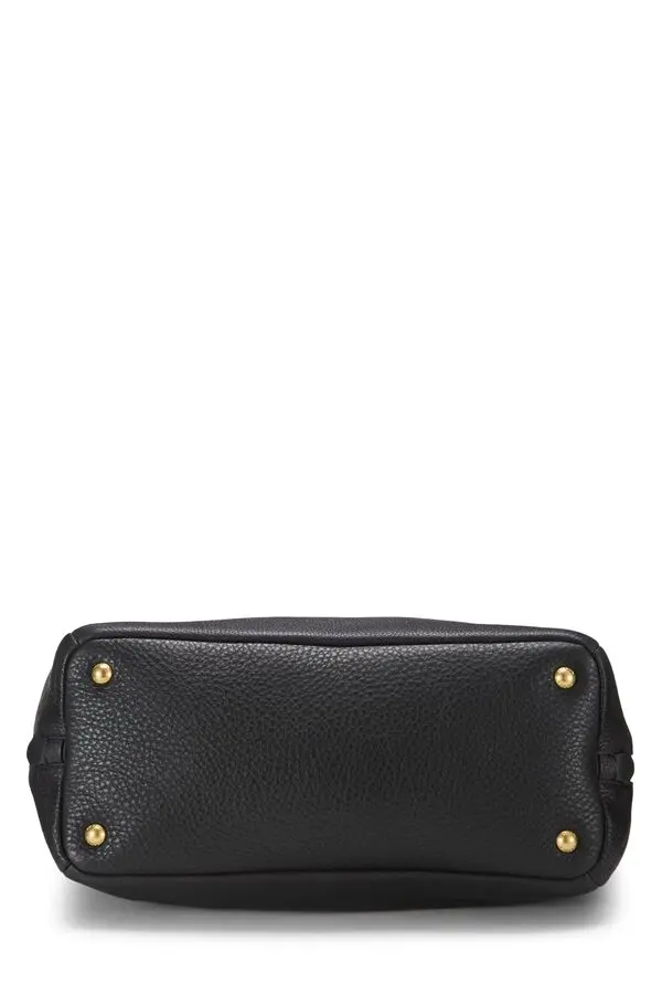 Prada Vitello Daino Side Zip Tote - Black