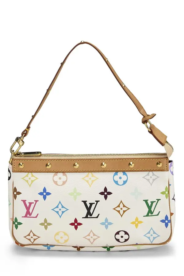 LOUIS VUITTON Takashi Murakami Monogram Multicolore Pochette Accessoires - White