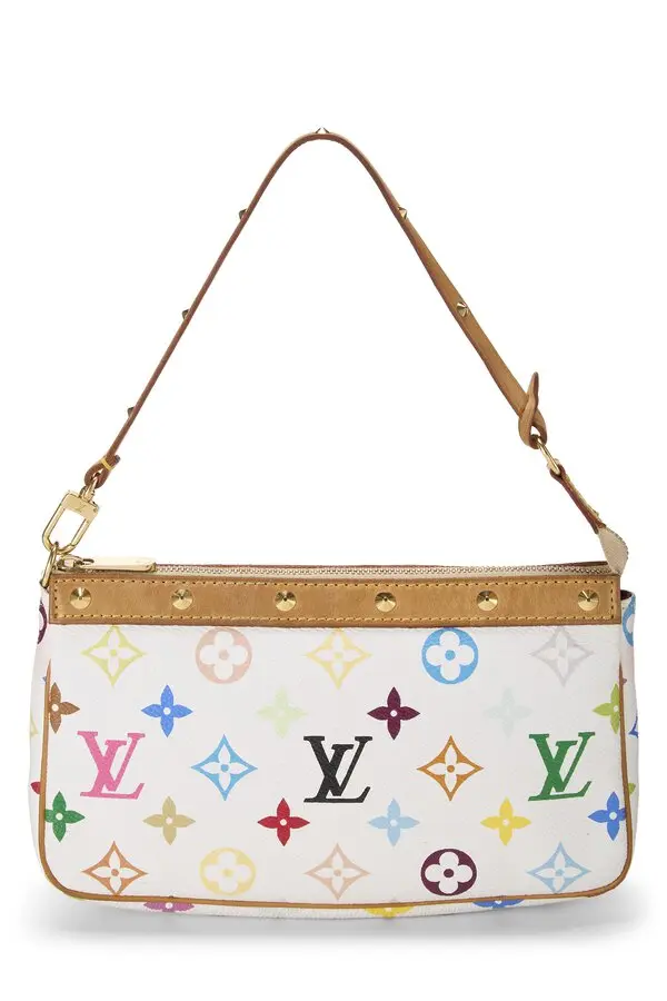 LOUIS VUITTON Takashi Murakami Monogram Multicolore Pochette Accessoires - White
