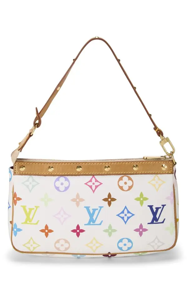 LOUIS VUITTON Takashi Murakami Monogram Multicolore Pochette Accessoires - White
