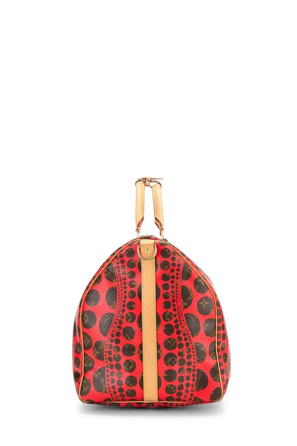 LOUIS VUITTON Yayoi Kusama X Infinity Dots Keepall Bandouliere 55 - Red