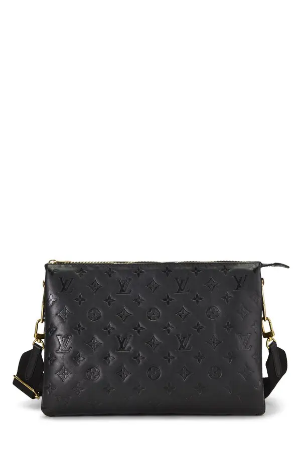 LOUIS VUITTON Monogram Leather Coussin - Black