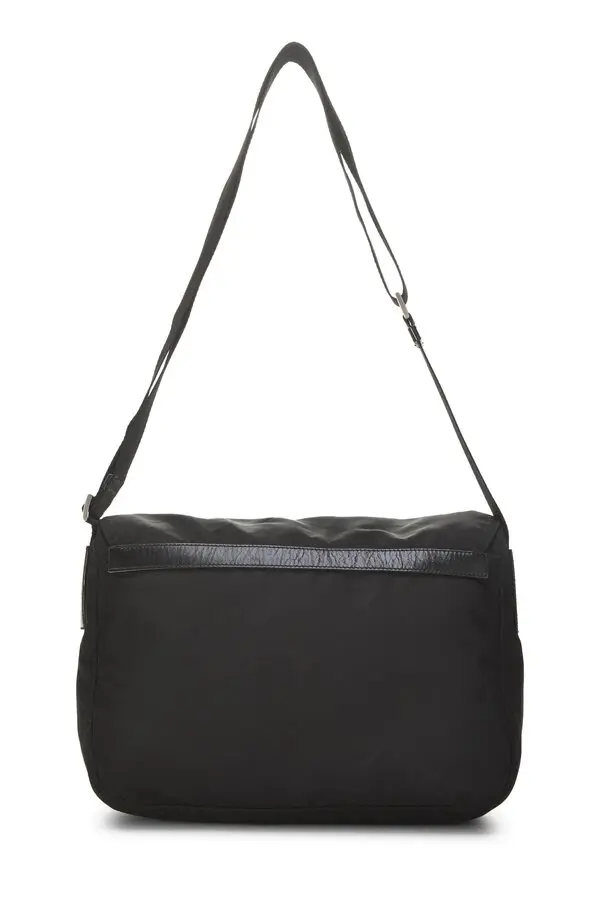 Prada Nylon Double Buckle Flap Messenger Bag
