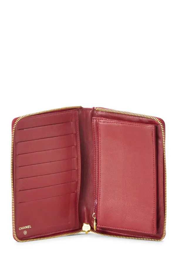 Chanel Caviar 'cc' Zip Around Wallet - Red