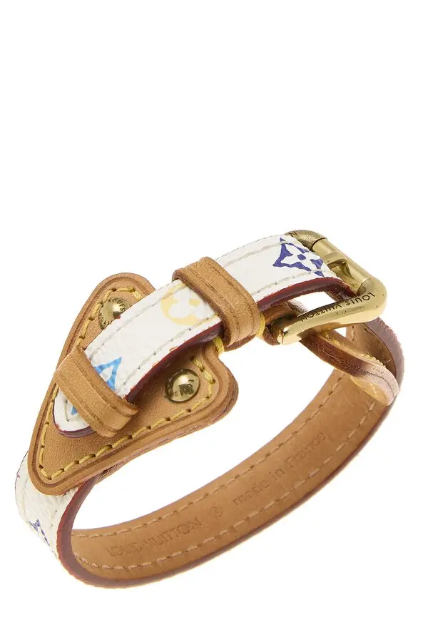 LOUIS VUITTON Monogram Multicolore Theda Bracelet - White