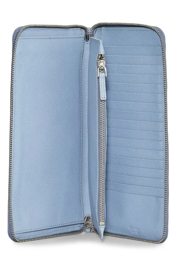 Prada Saffiano Zippy Organizer - Blue
