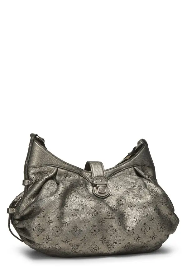 LOUIS VUITTON Monogram Leather Mahina Xs - Silver